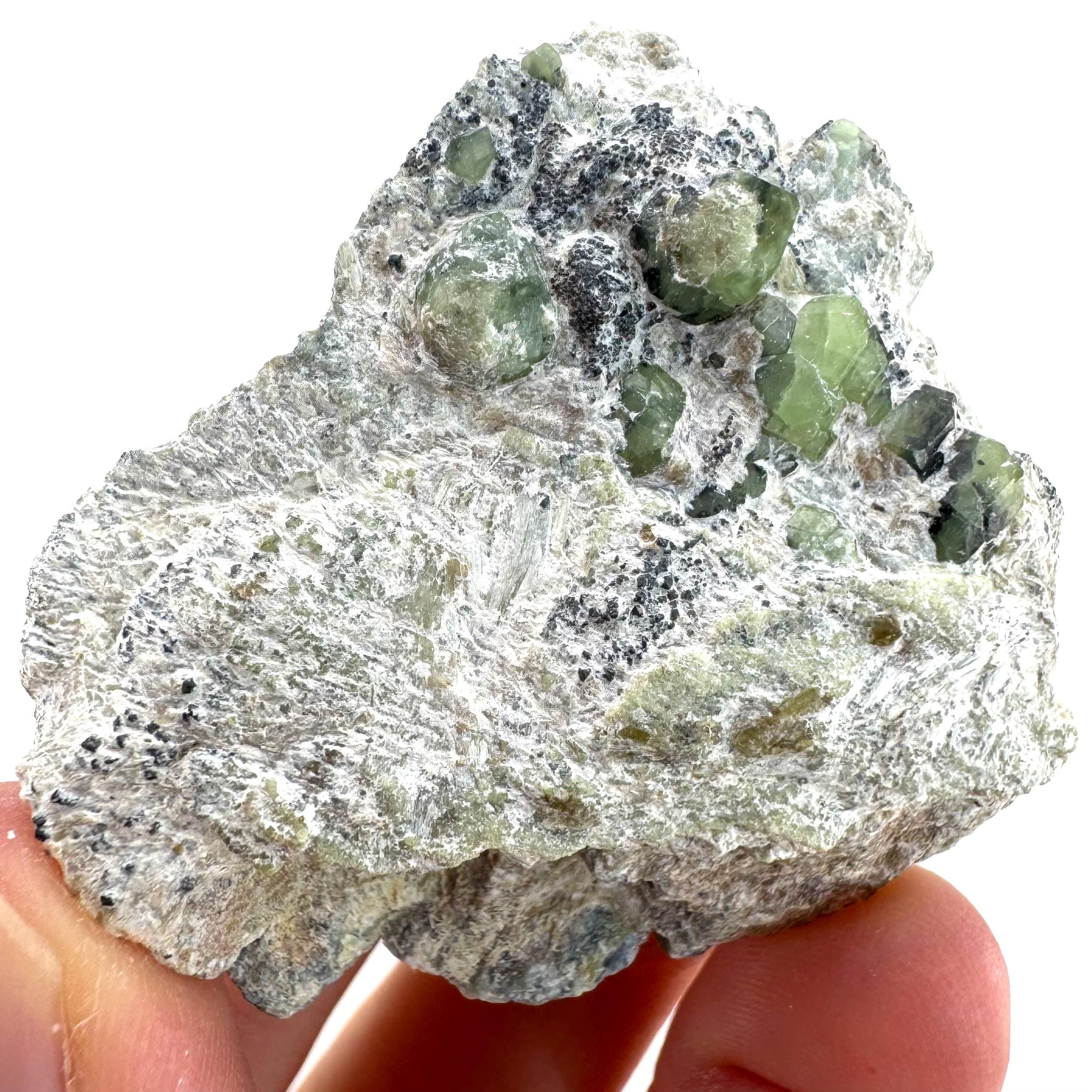 Demantoid Garnet on Matrix | raw green garnet crystal, mineral specime ...